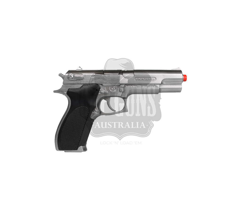 Gonher - Police Pistol Colt M1911 - 8-Shots - Diecast Metal - Black/Gray with Box 45-0 | Cap ...